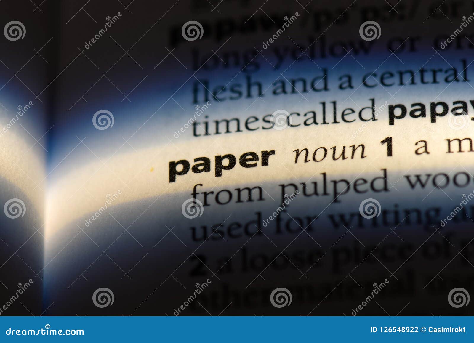 Paper stock photo. Image of isolated, word, book, macro - 126548922