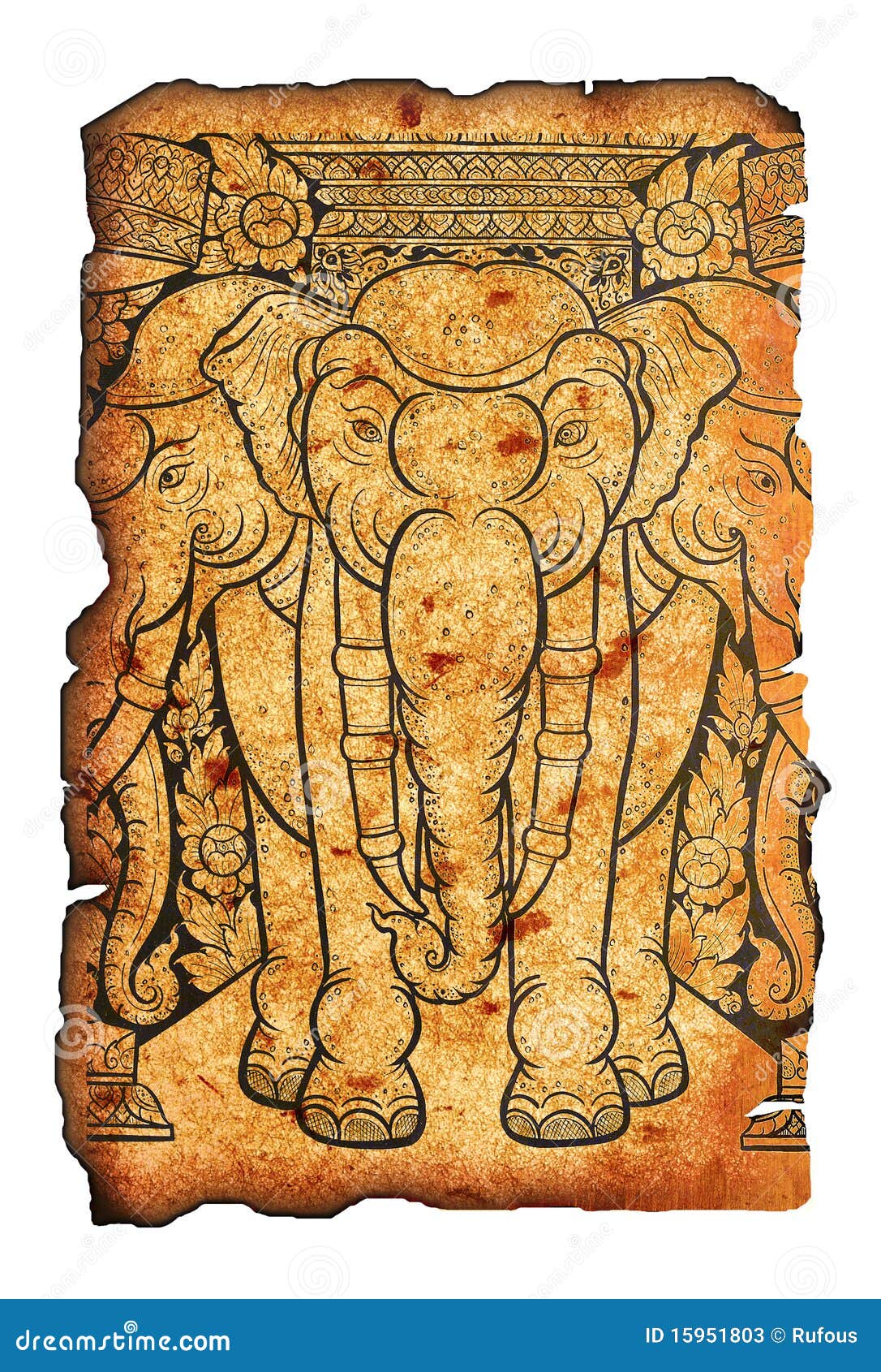 Paper Patterns, Old Elephant Stock Image - Image of beige, ancient ...