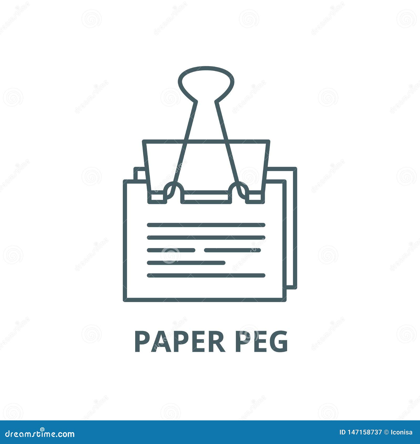 Paper Peg Vector Line Icon, Linear Concept, Outline Sign, Symbol Stock ...