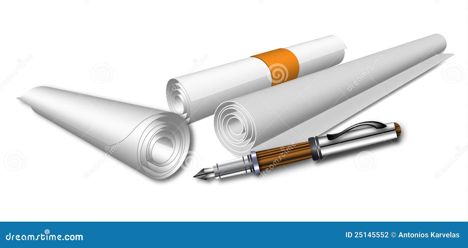Paper and Pen stock vector. Illustration of grey, office - 25145552