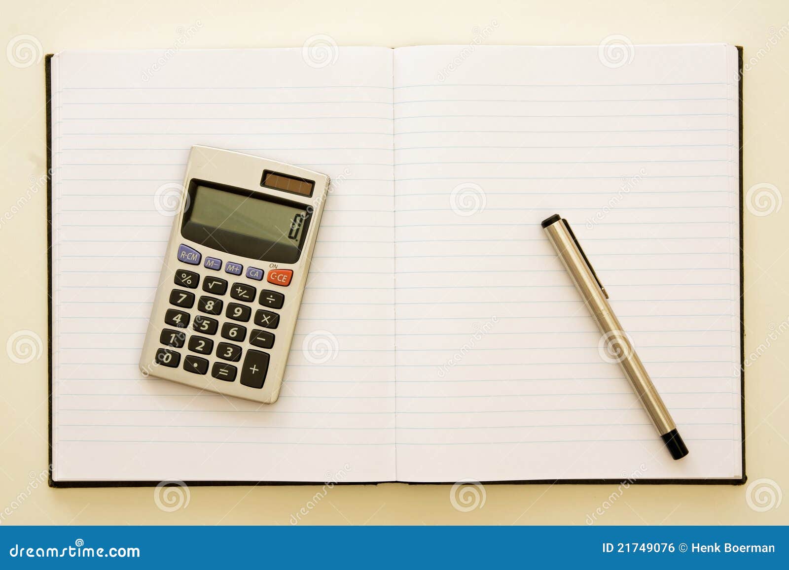 Paper with Pen and Calculator Stock Photo - Image of closeup, blocknote ...