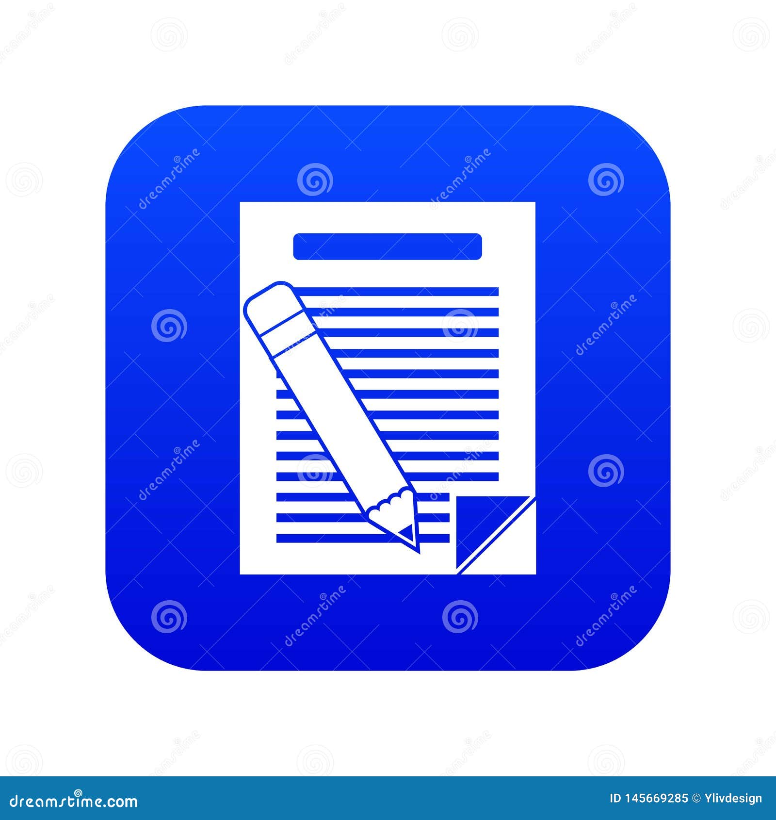 Paper and Pencil Icon Digital Blue Stock Vector - Illustration of ...
