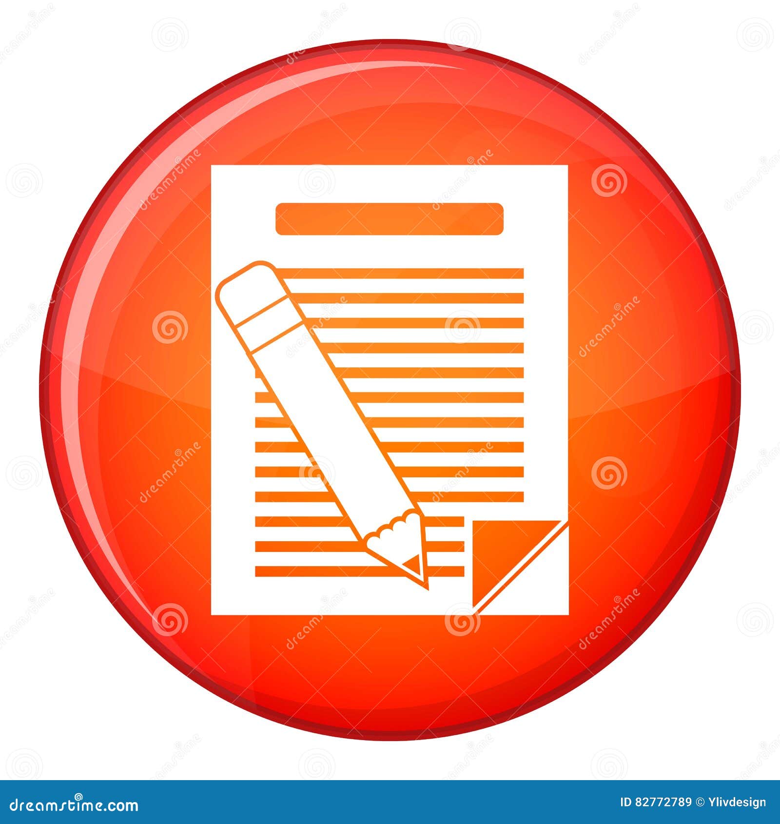 Paper and Pencil Icon, Flat Style Stock Vector - Illustration of learn ...