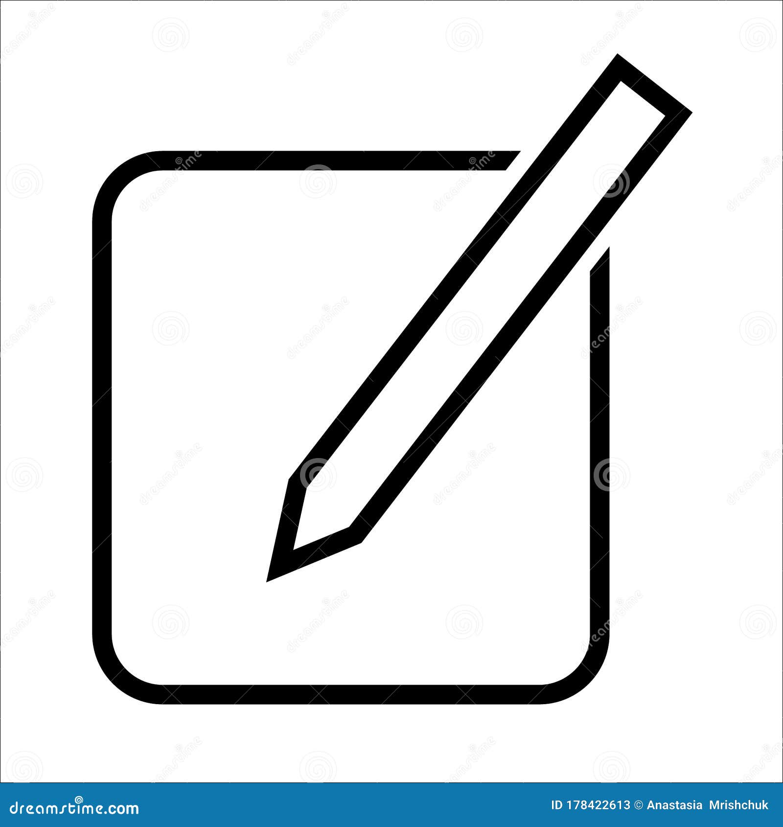 Paper and Pencil Icon Isolated on White Background Stock Illustration ...