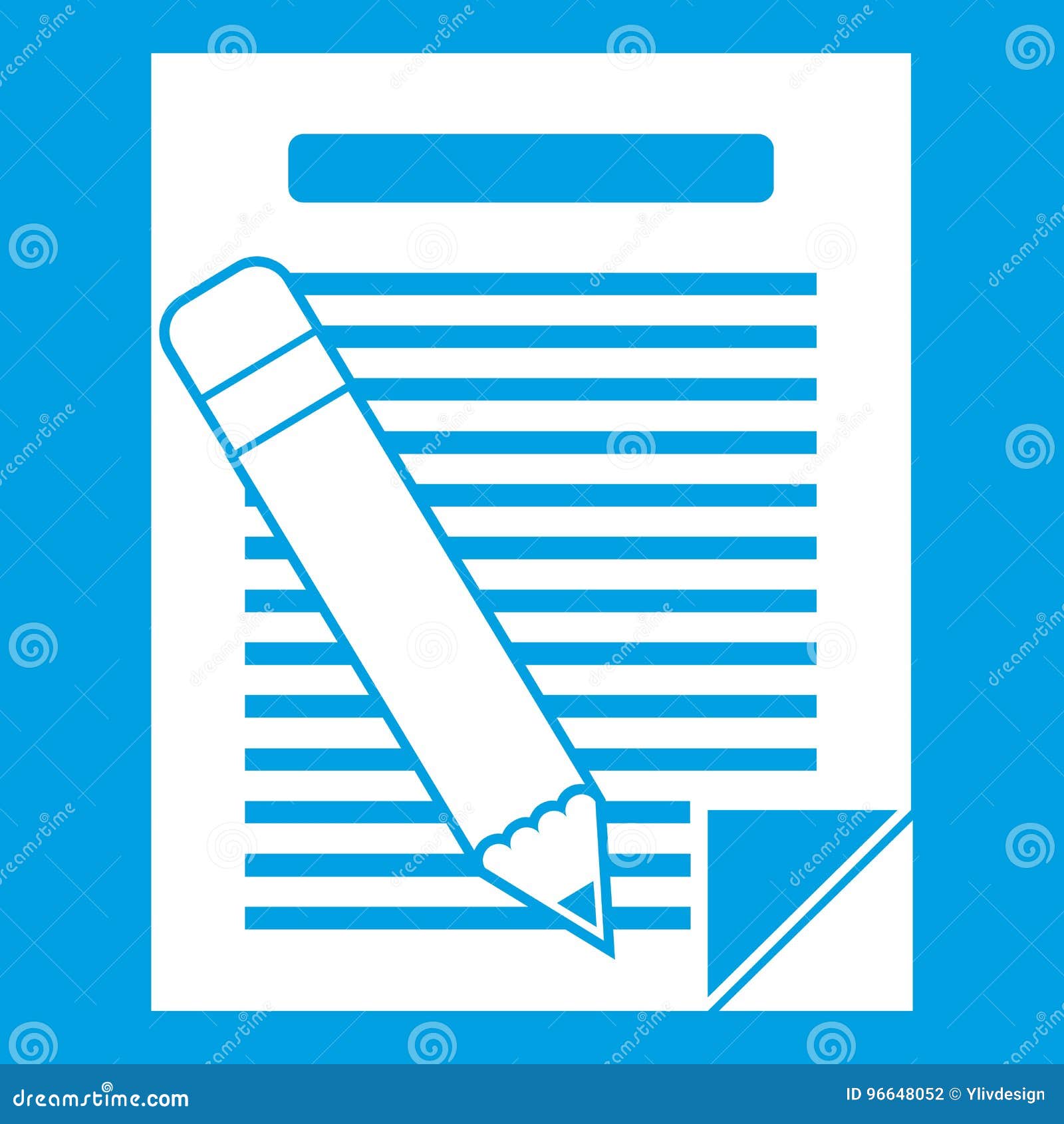 Paper and Pencil Icon White Stock Vector - Illustration of page ...
