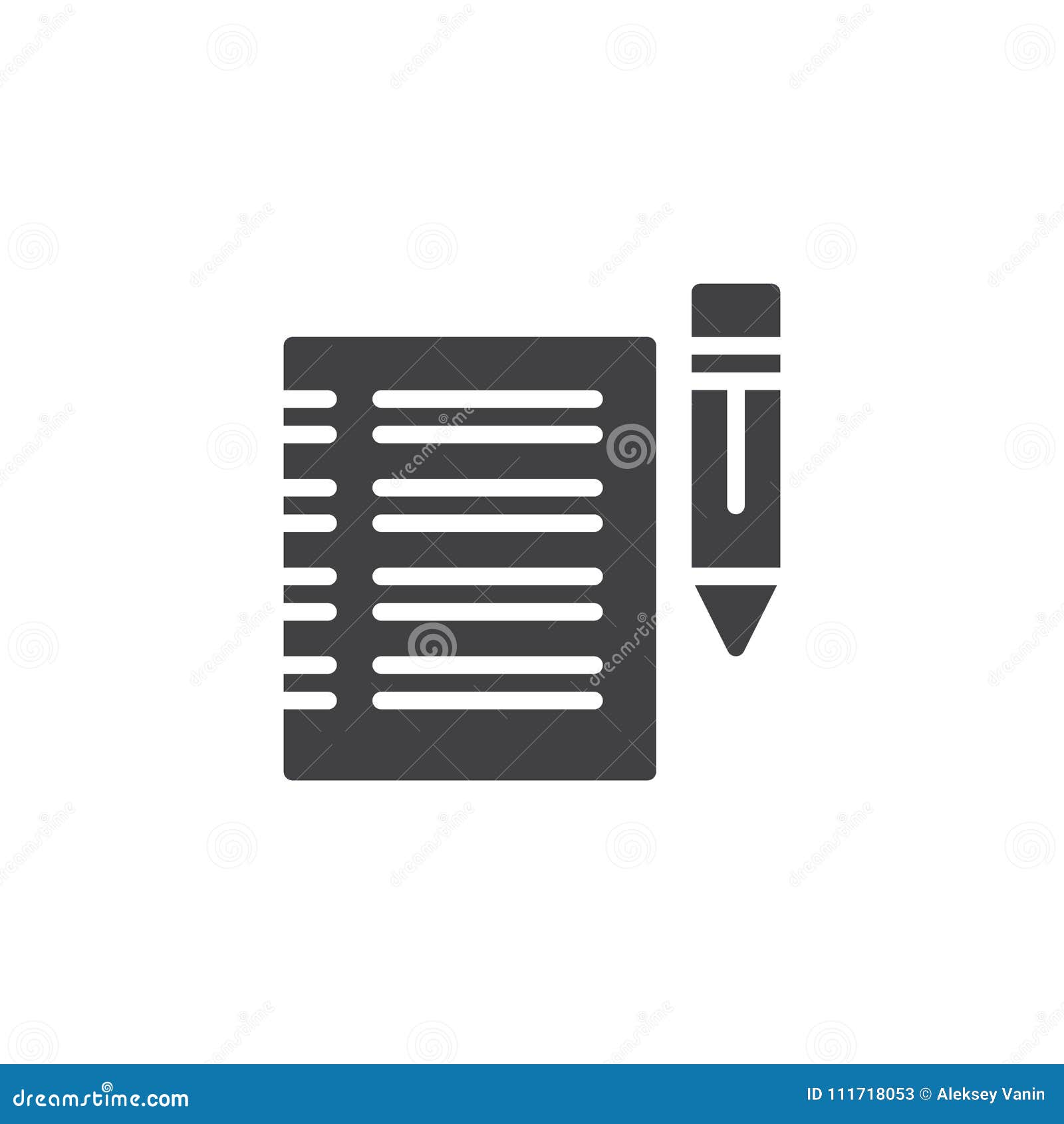 Paper and Pencil Vector Icon Stock Vector - Illustration of office ...