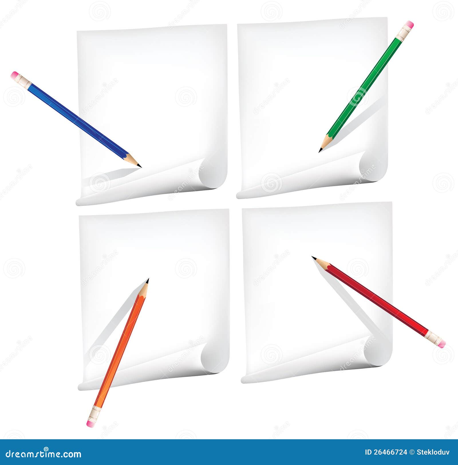 Paper and pencils stock vector. Illustration of form - 26466724