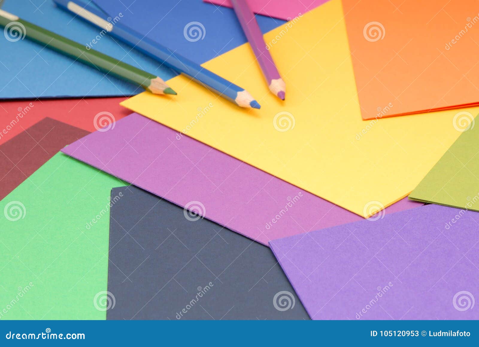 Paper and Pencils for Artwork, Color Palette of Paper, Multicoloured ...