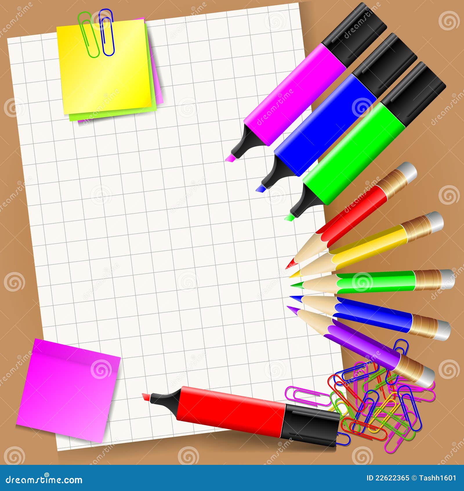 Paper Pencils and Markers 10 Stock Vector - Illustration of paper ...