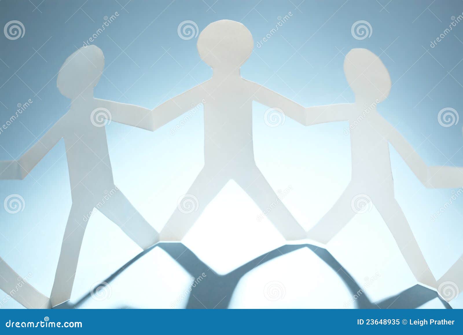 Paper people stock image. Image of copyspace, blue, chain - 23648935