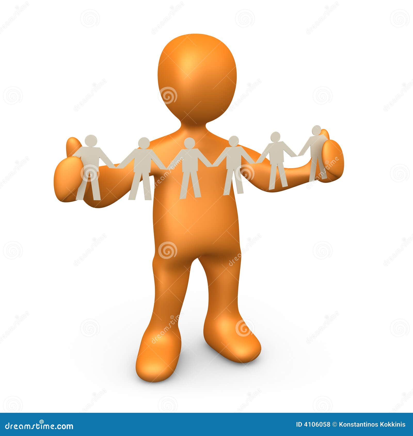 Paper People stock illustration. Illustration of team - 4106058