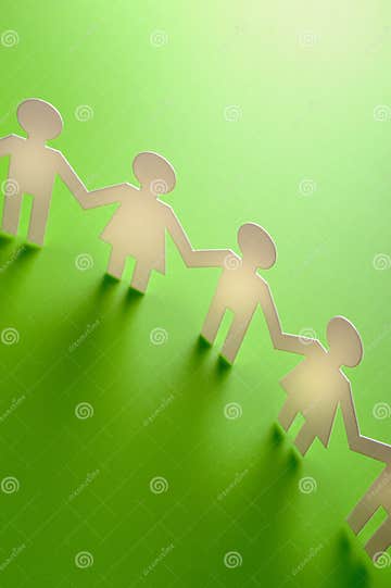 Paper people stock photo. Image of green, linked, chain - 8619500