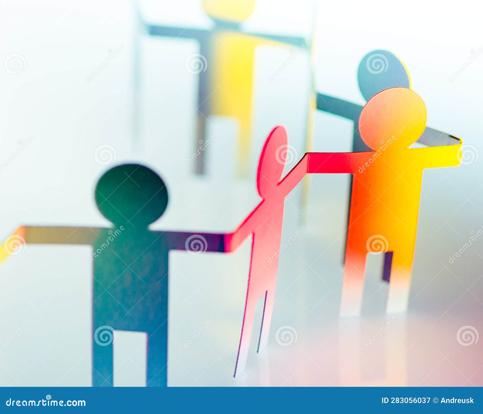 Paper People Chain Concept of Social Teamwork and Togetherness in Group ...