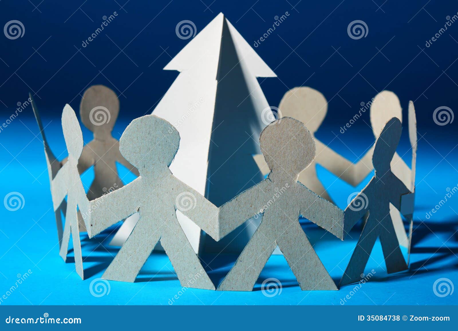 Paper People and Christmas Tree Stock Photo - Image of origami ...