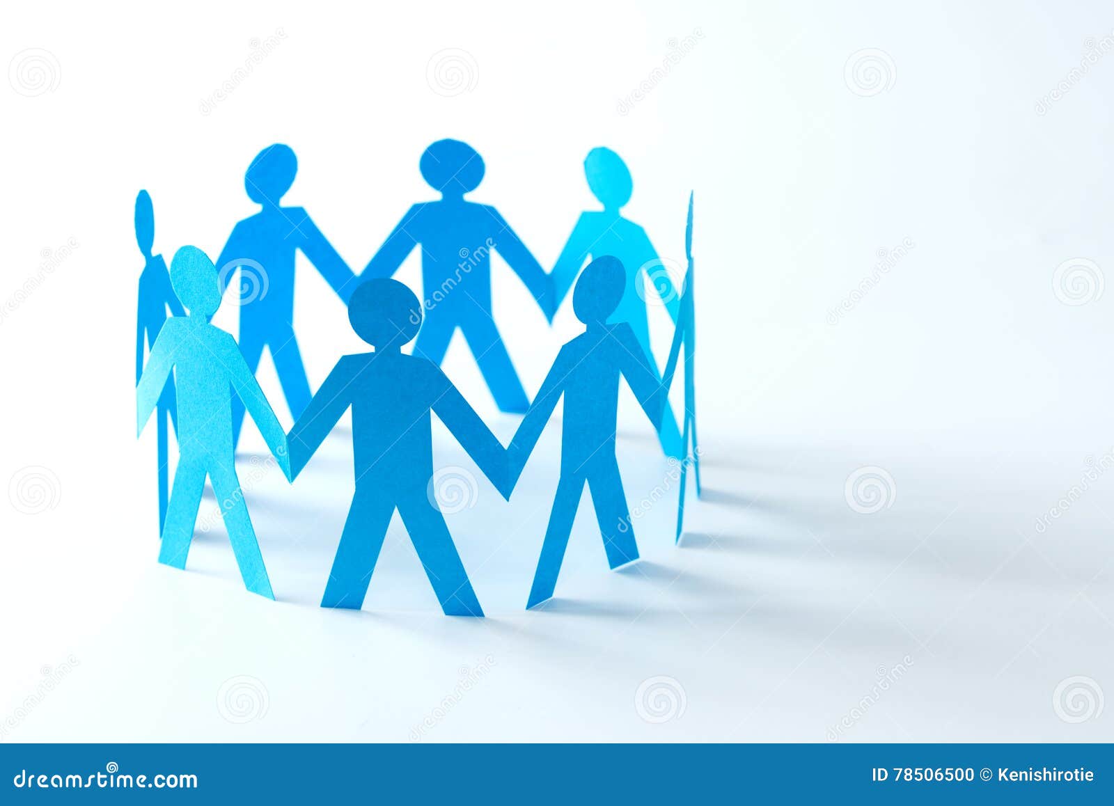 Paper People Forms a Circle Stock Photo - Image of team, friendship ...
