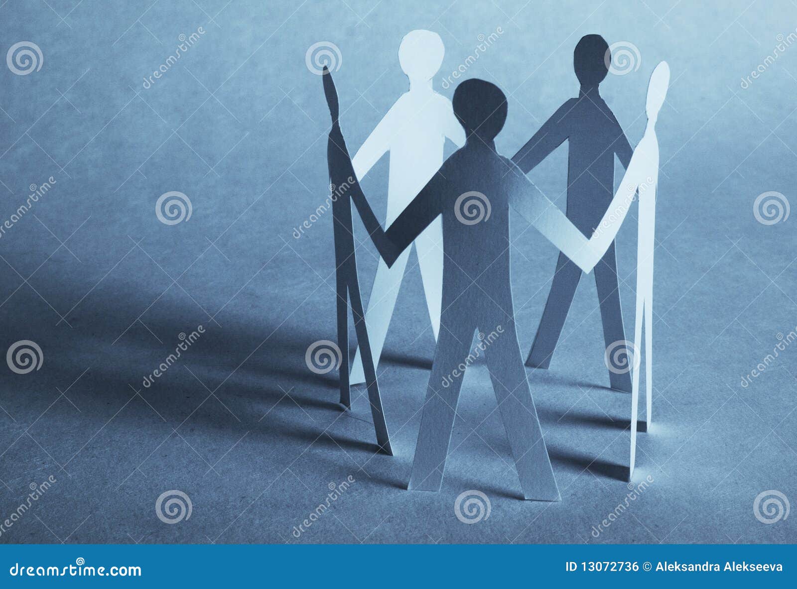 Paper People Holding for Hands Stock Photo - Image of people, chain ...