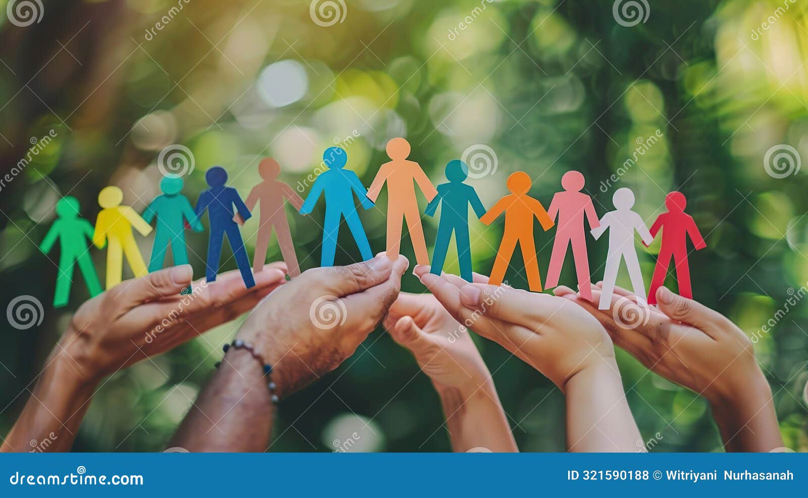 Paper People Holding Hands in Unity. Generative AI Stock Illustration - Illustration of hope ...