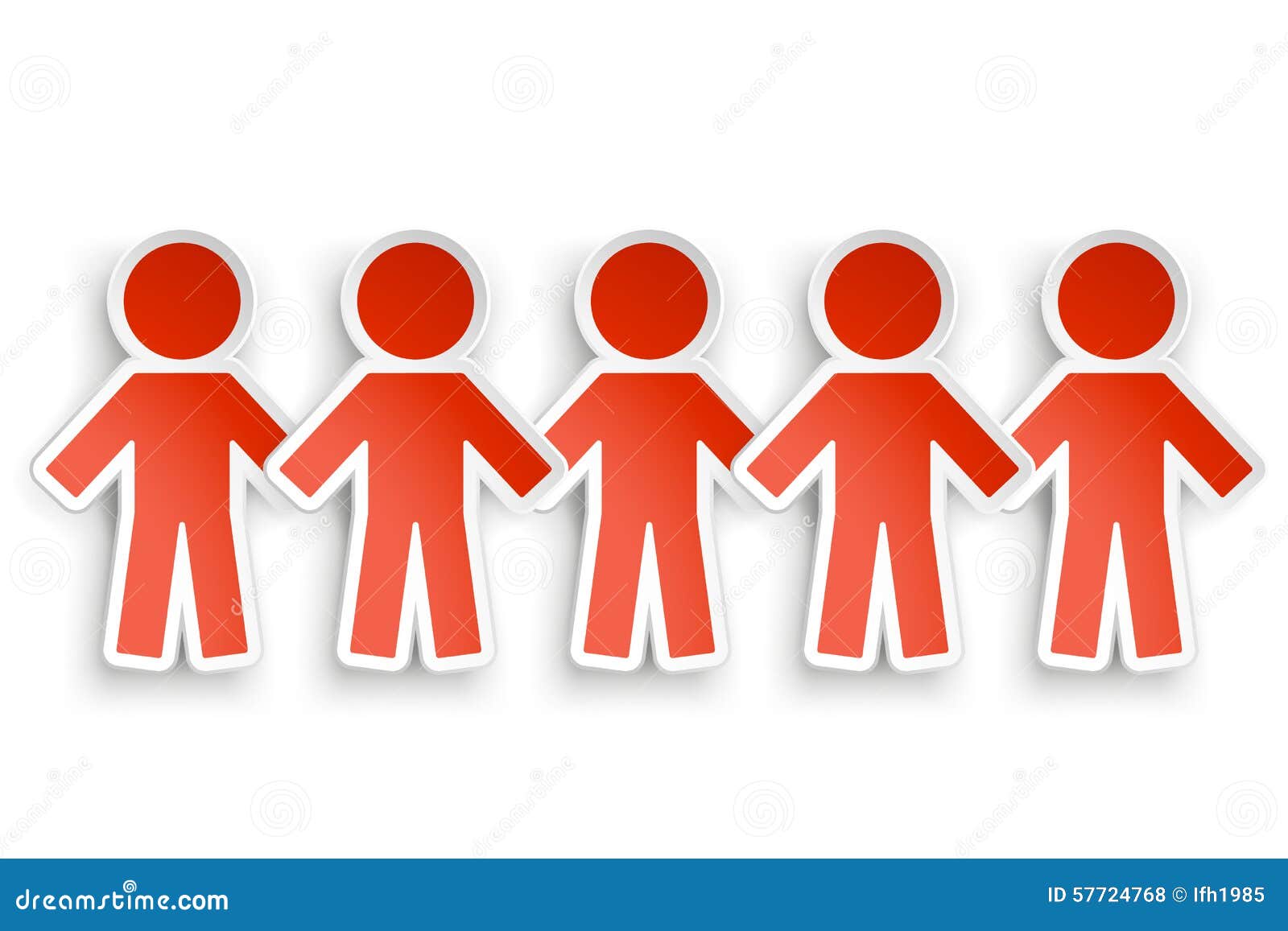 Paper people stock vector. Illustration of colorful, cutout - 57724768