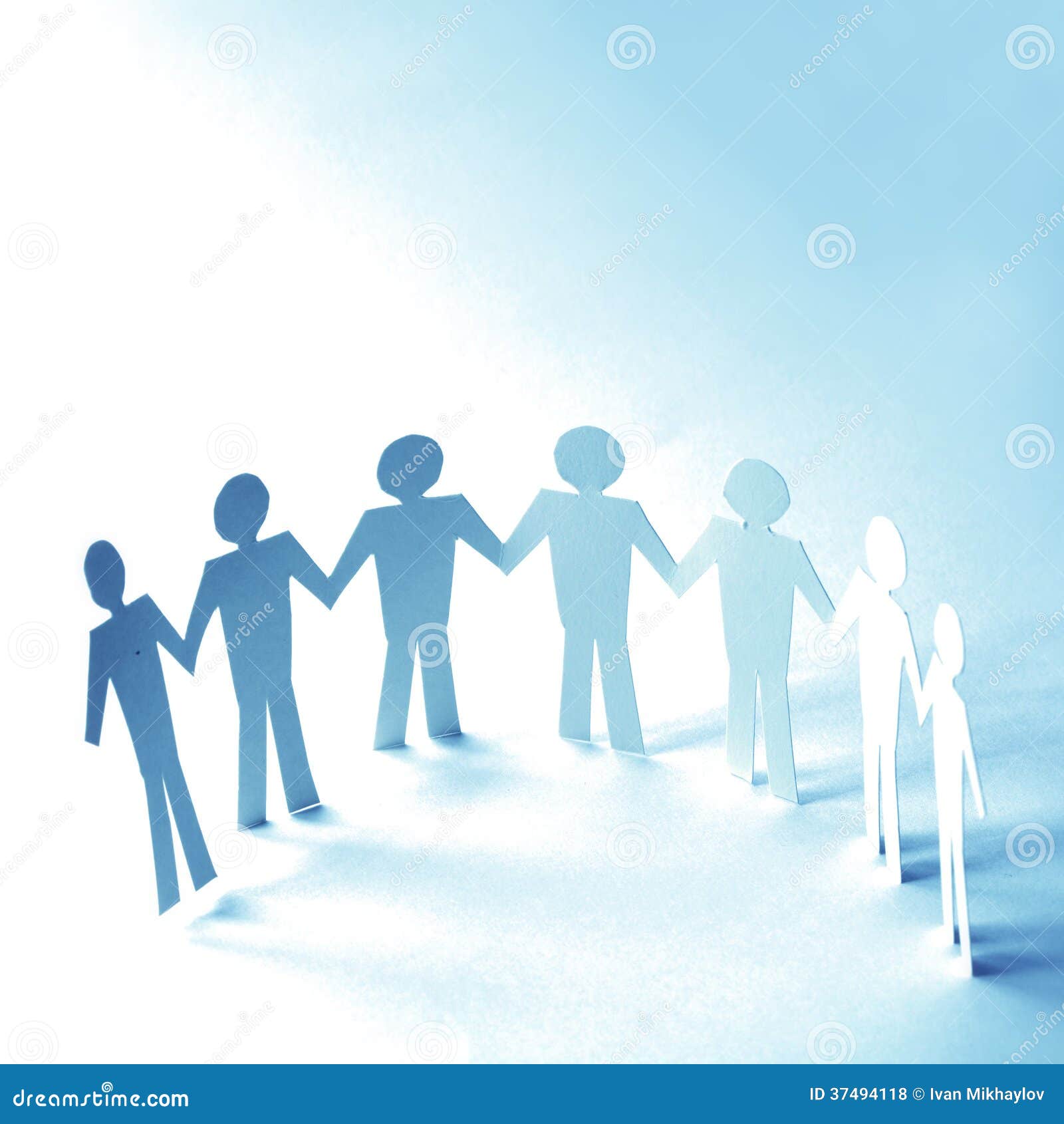Paper people stock photo. Image of linked, team, connected - 37494118