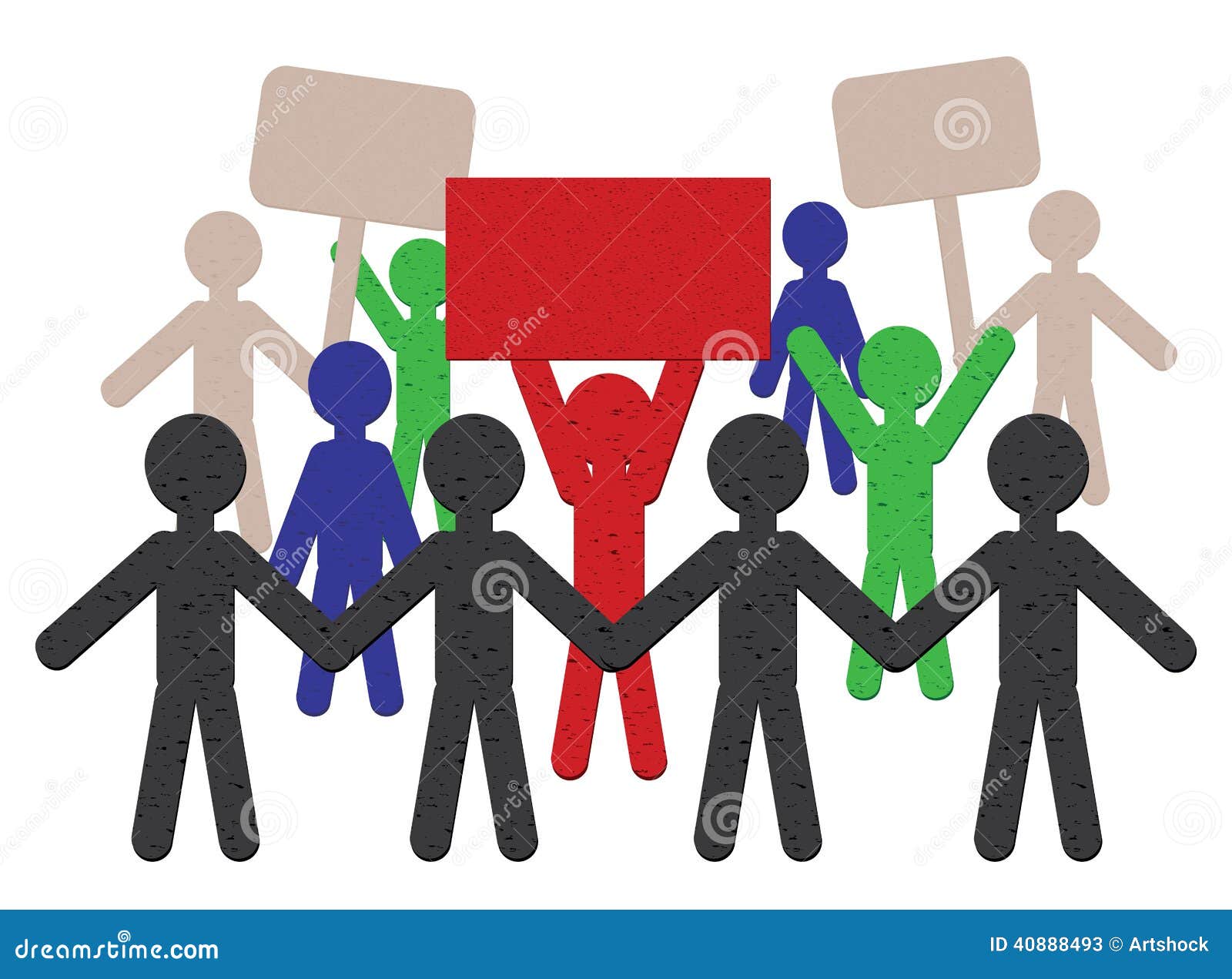 Paper People Protest stock vector. Illustration of carry - 40888493