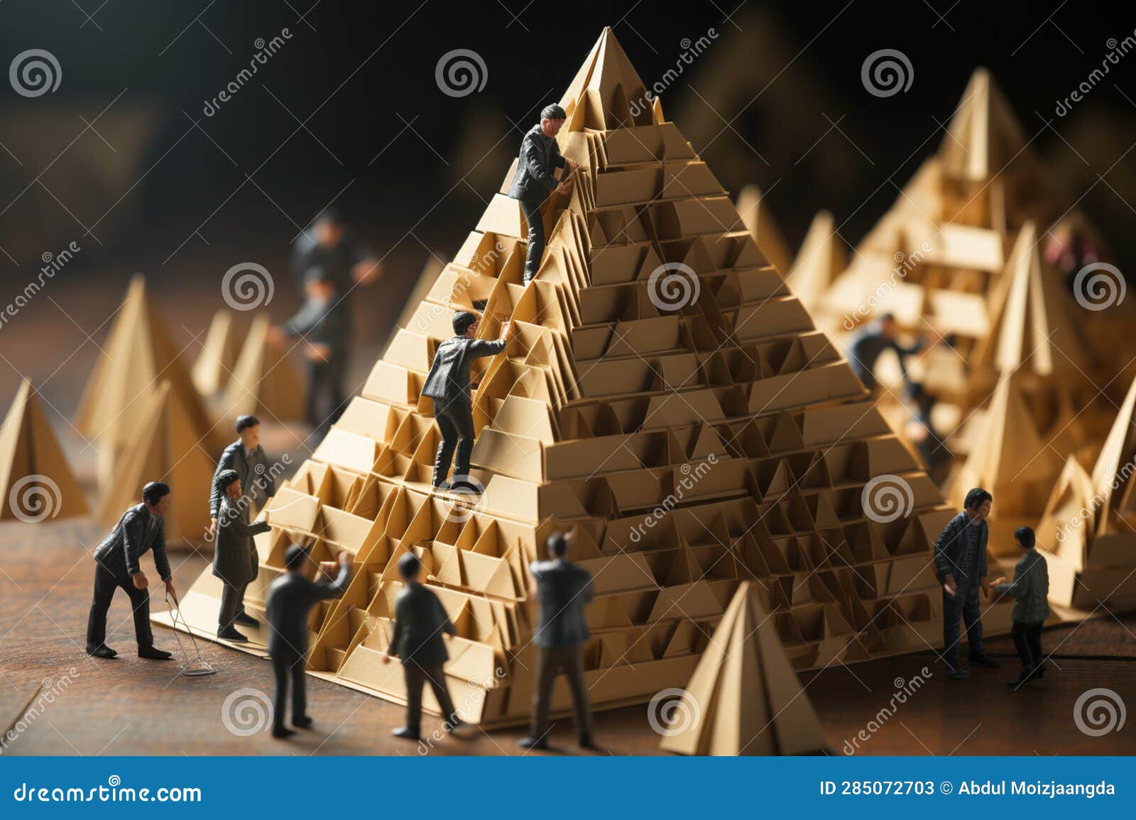 Paper People Pyramid, Strength in Teamwork and Foundation Symbolism ...