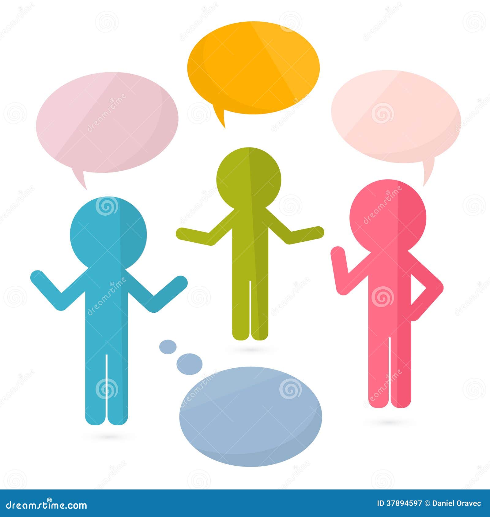 Paper People with Speech Bubbles Stock Vector - Illustration of dialog ...