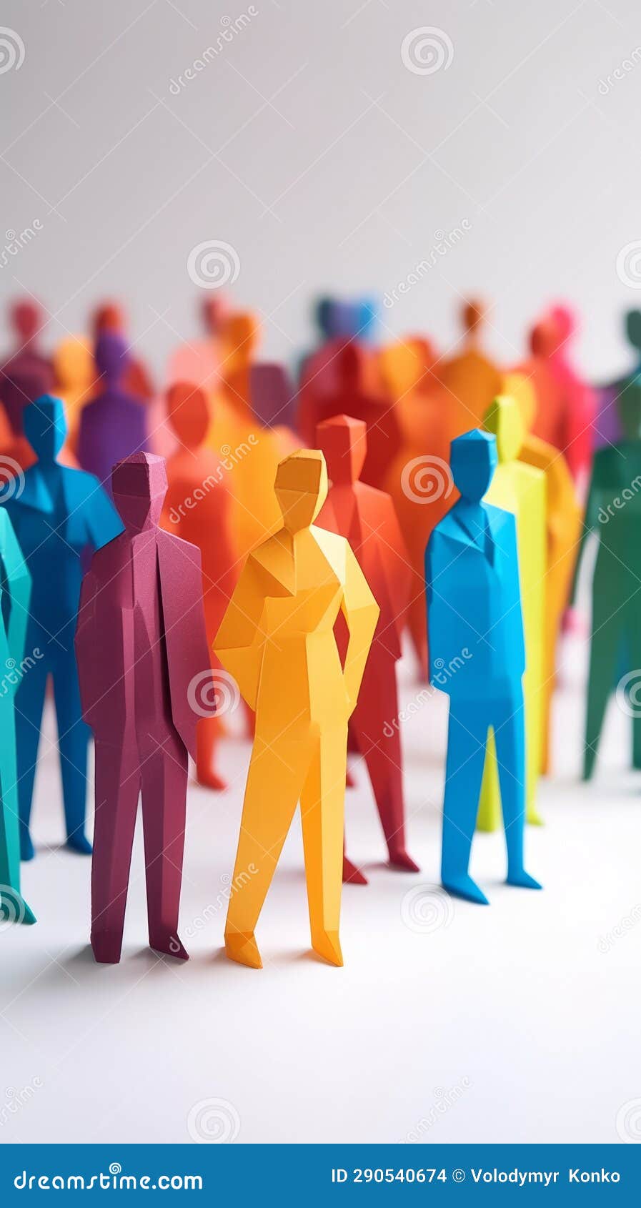 Paper People Standing Together in a Group Stock Photo - Image of ...