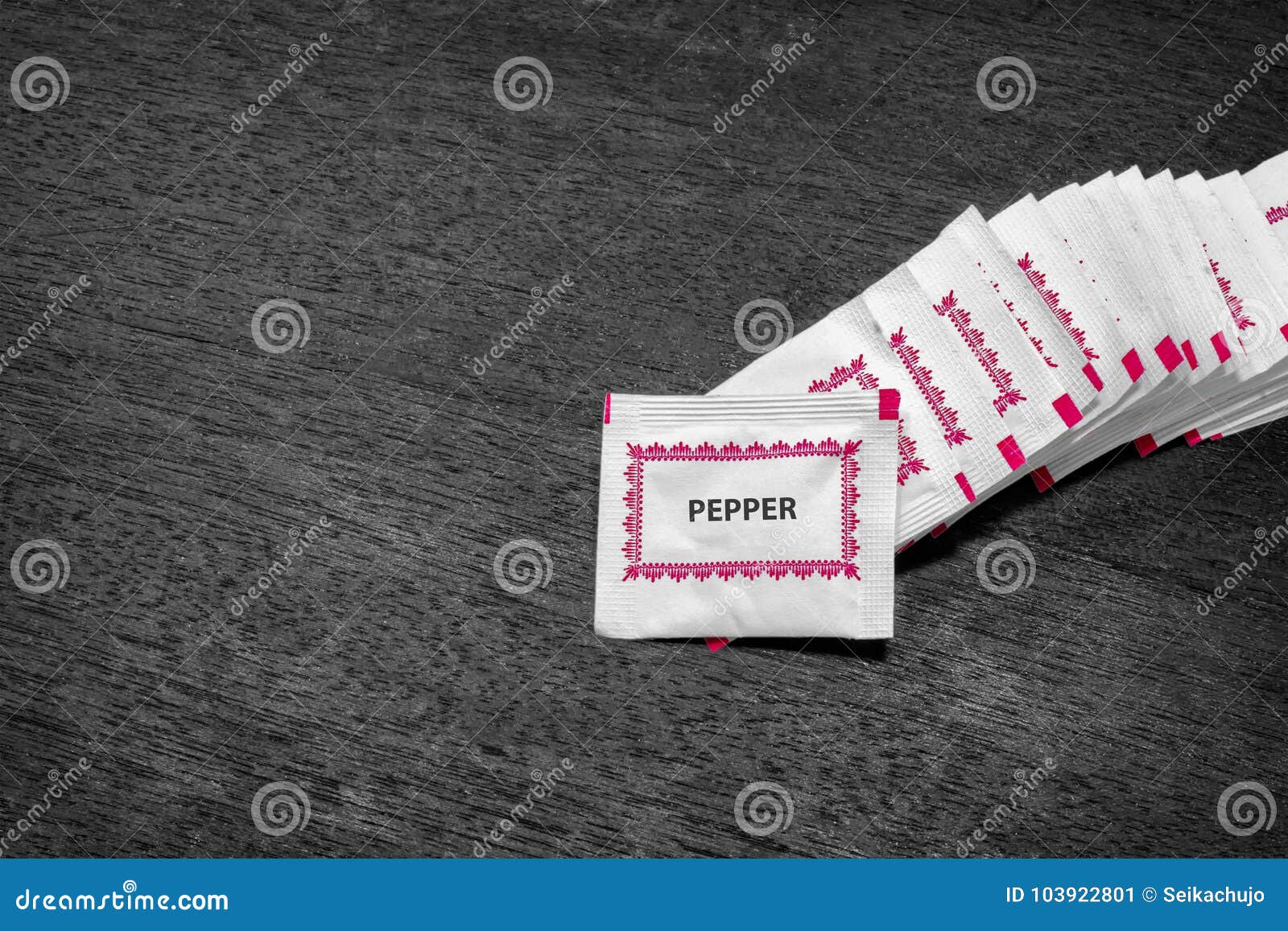 Paper Pepper Packets Lined Up in a Row Stock Image - Image of health ...