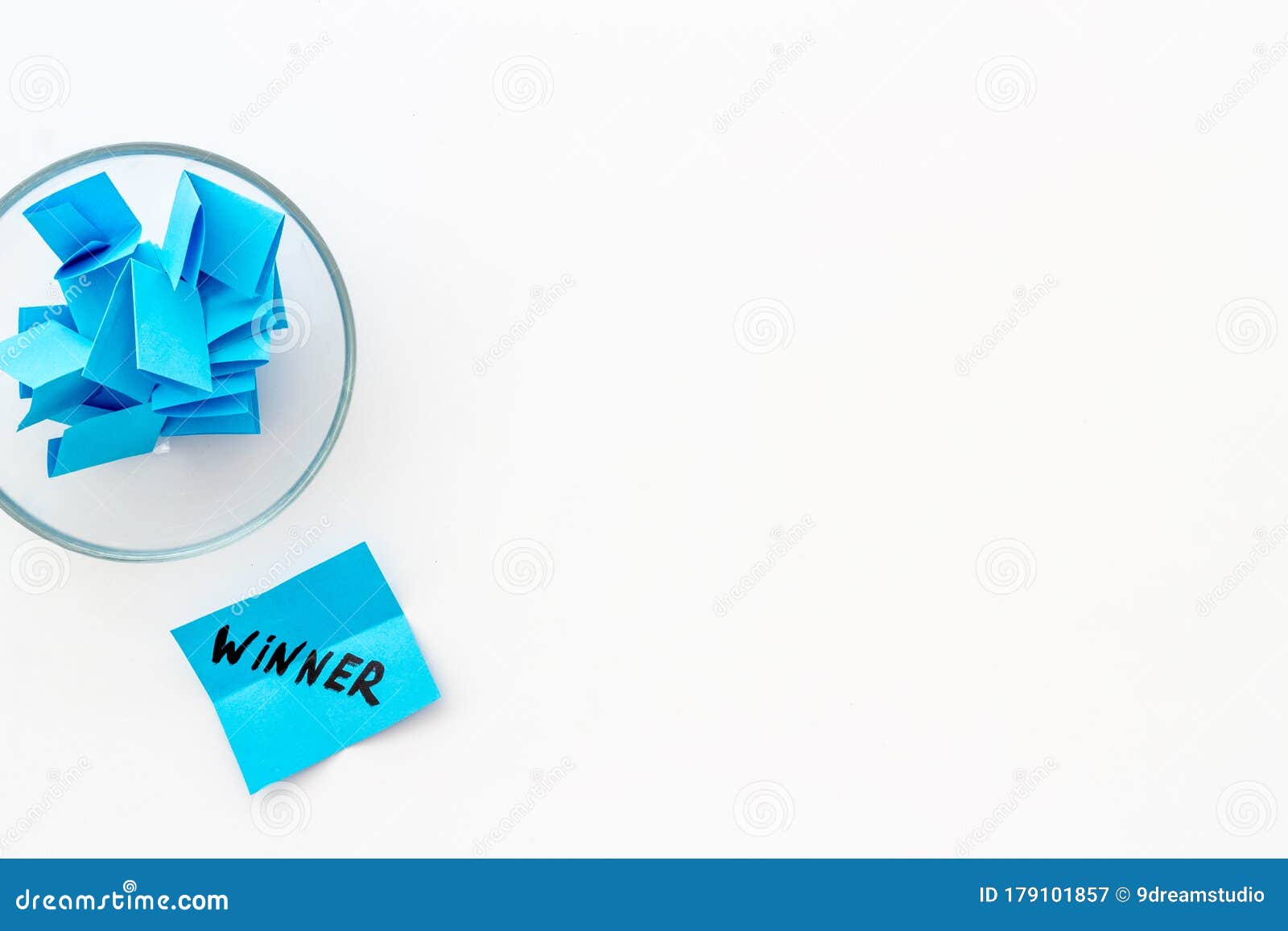 Paper Pieces - Random Winner Selection - White Desk Top-down Copy Space ...