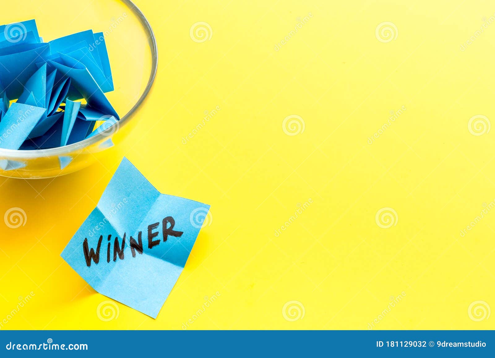 Paper Pieces - Random Winner Selection - Yellow Desk Stock Photo ...