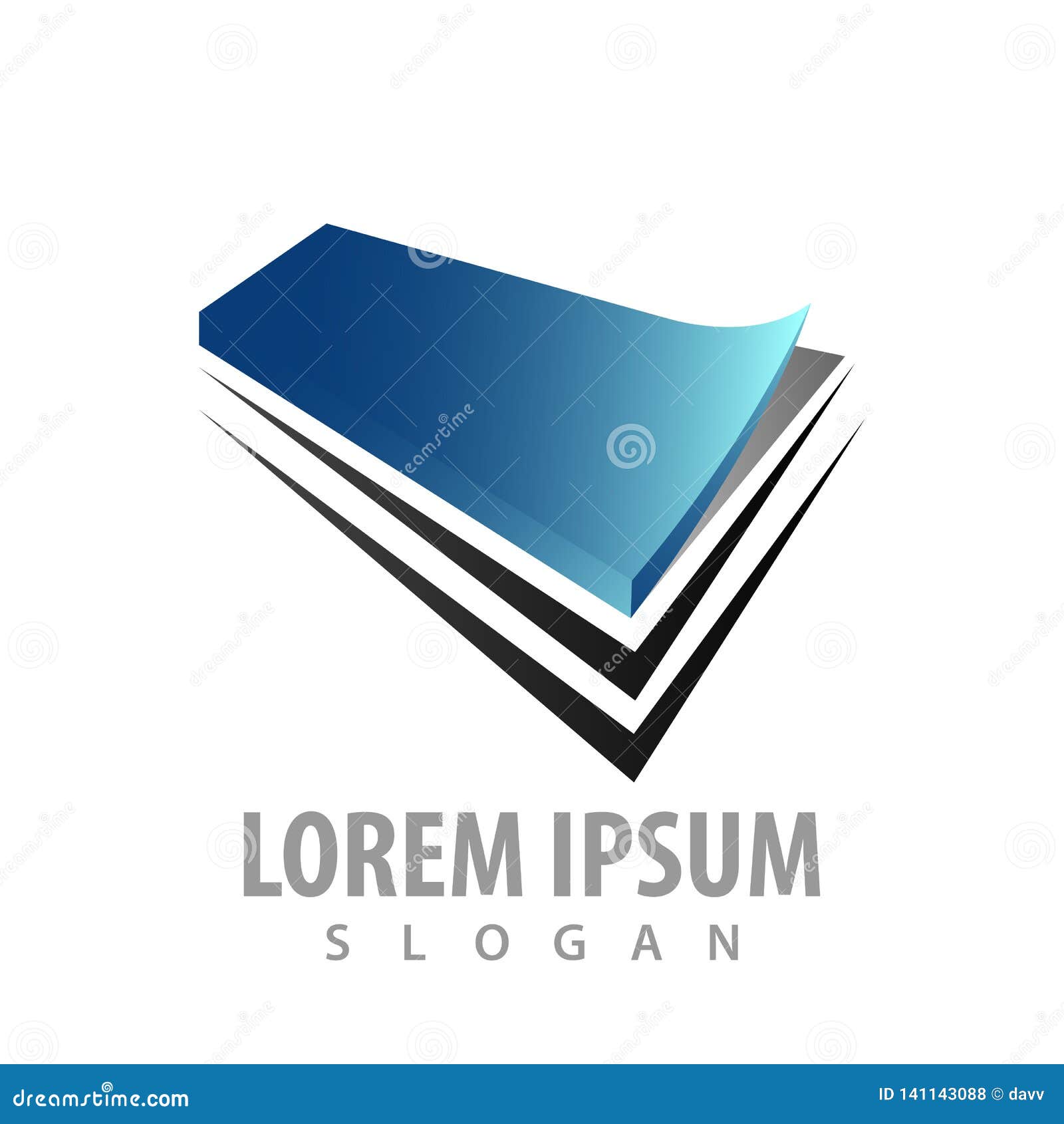 Paper Pile Logo Concept Design. Symbol Graphic Template Element Vector ...