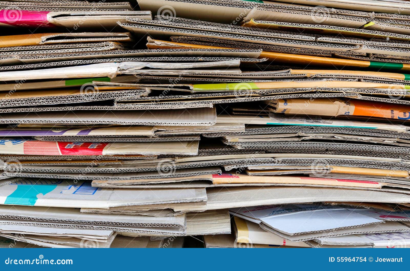 Paper pile recycle stock photo. Image of recycled, corrugated - 55964754