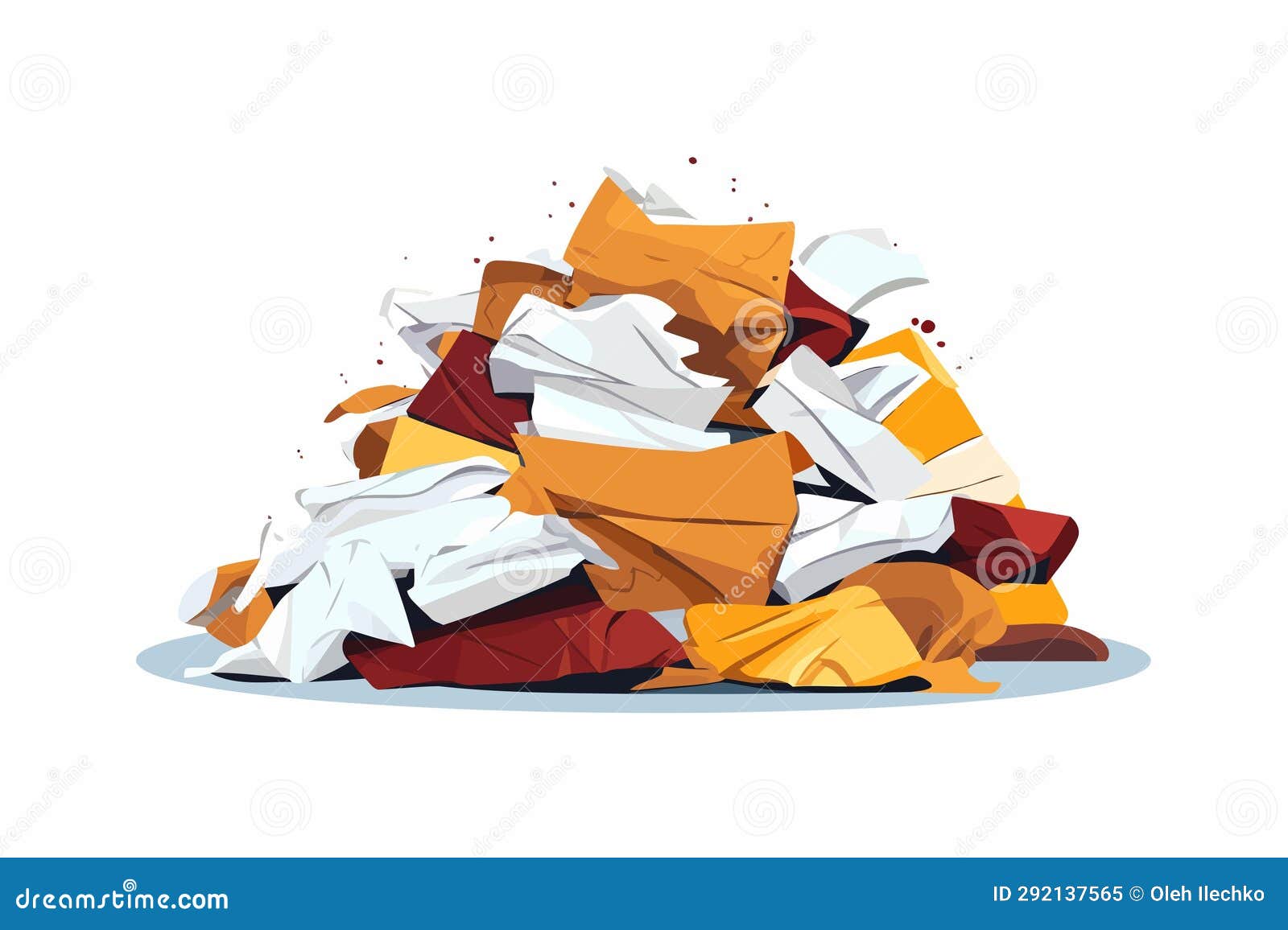 Paper Pile of Trash Vector Flat Minimalistic Isolated Vector Style ...
