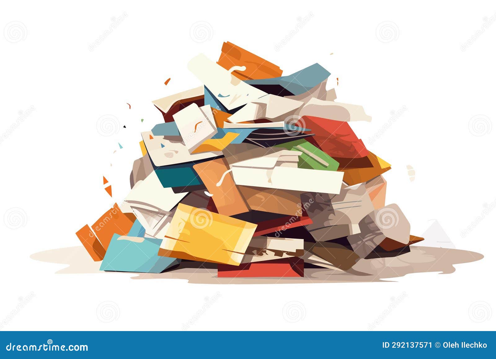 Paper Pile of Trash Vector Flat Minimalistic Isolated Vector Style ...