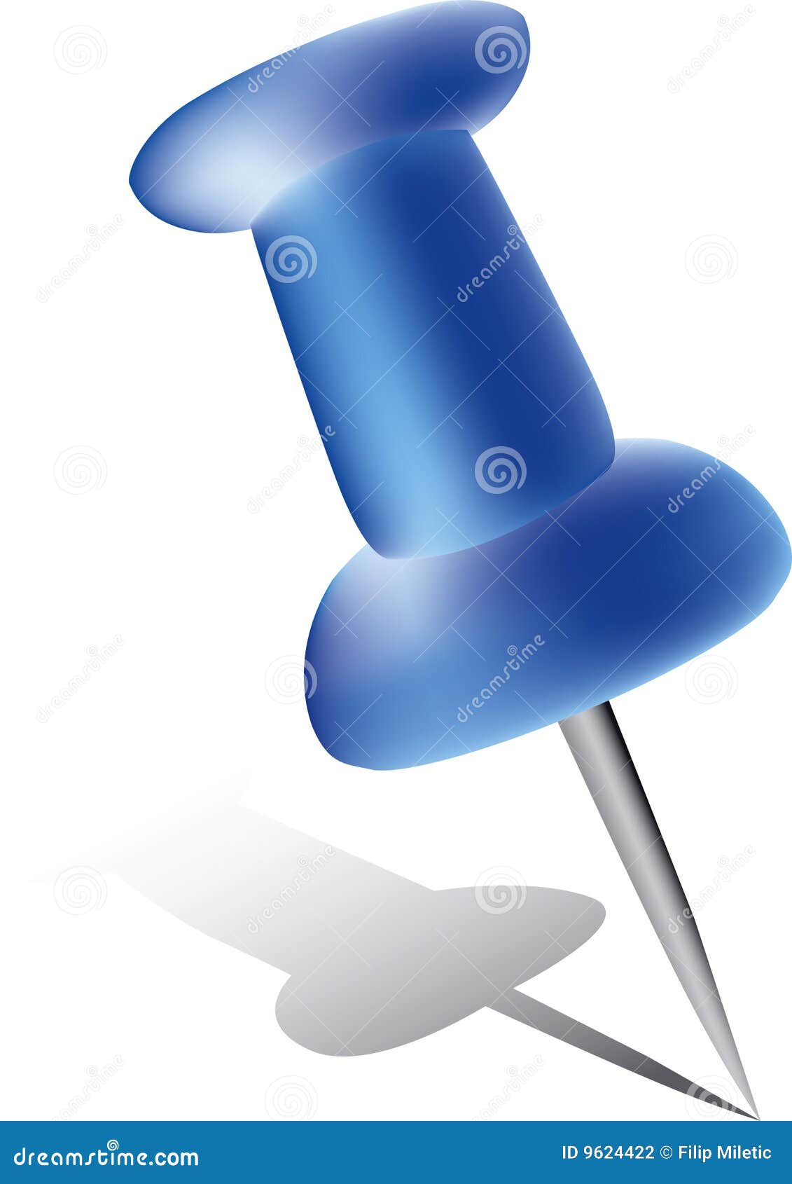 Paper pin stock vector. Illustration of sharp, blue, object - 9624422