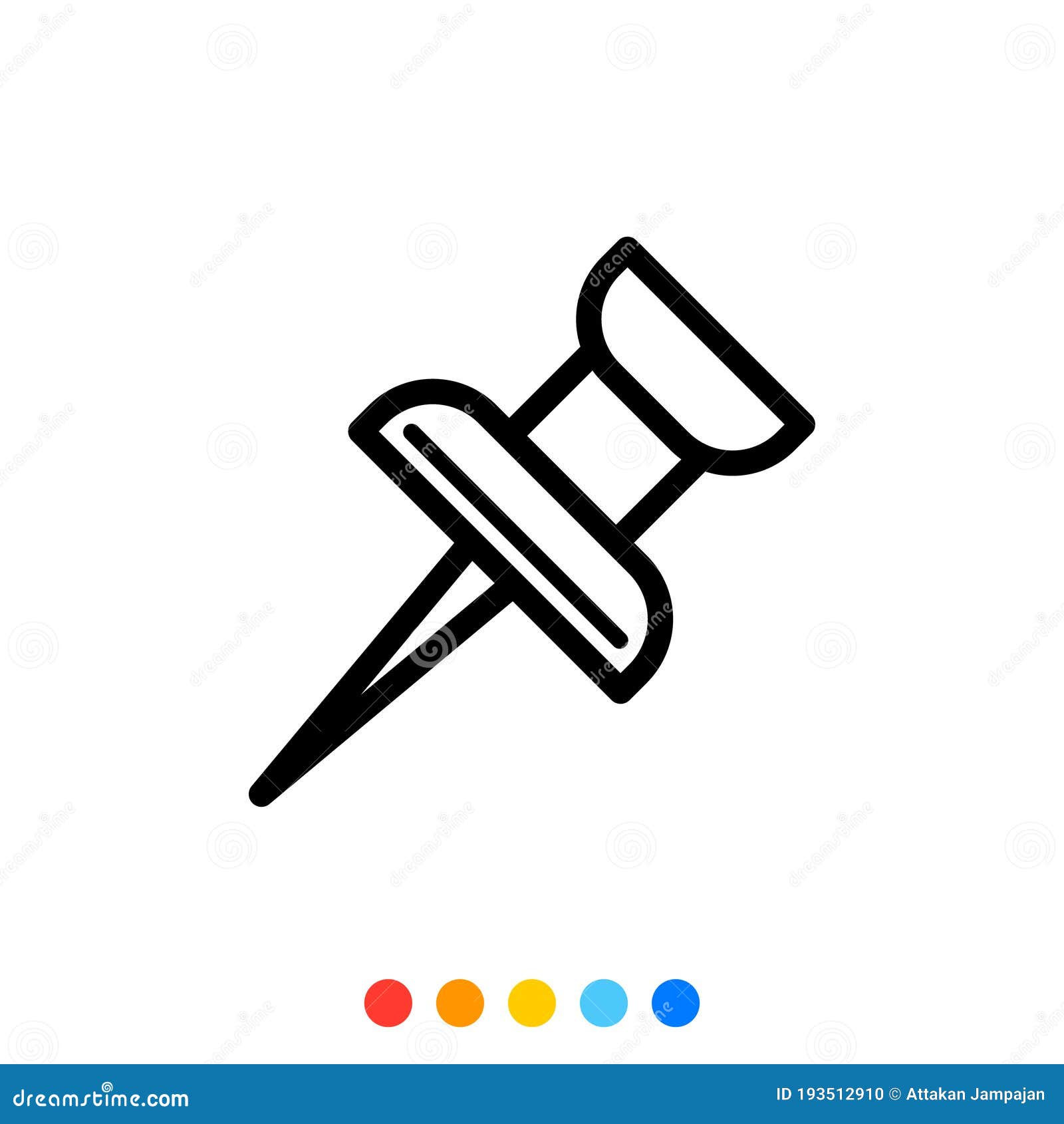 Paper Pin Icon,Vector and Illustration Stock Vector - Illustration of ...