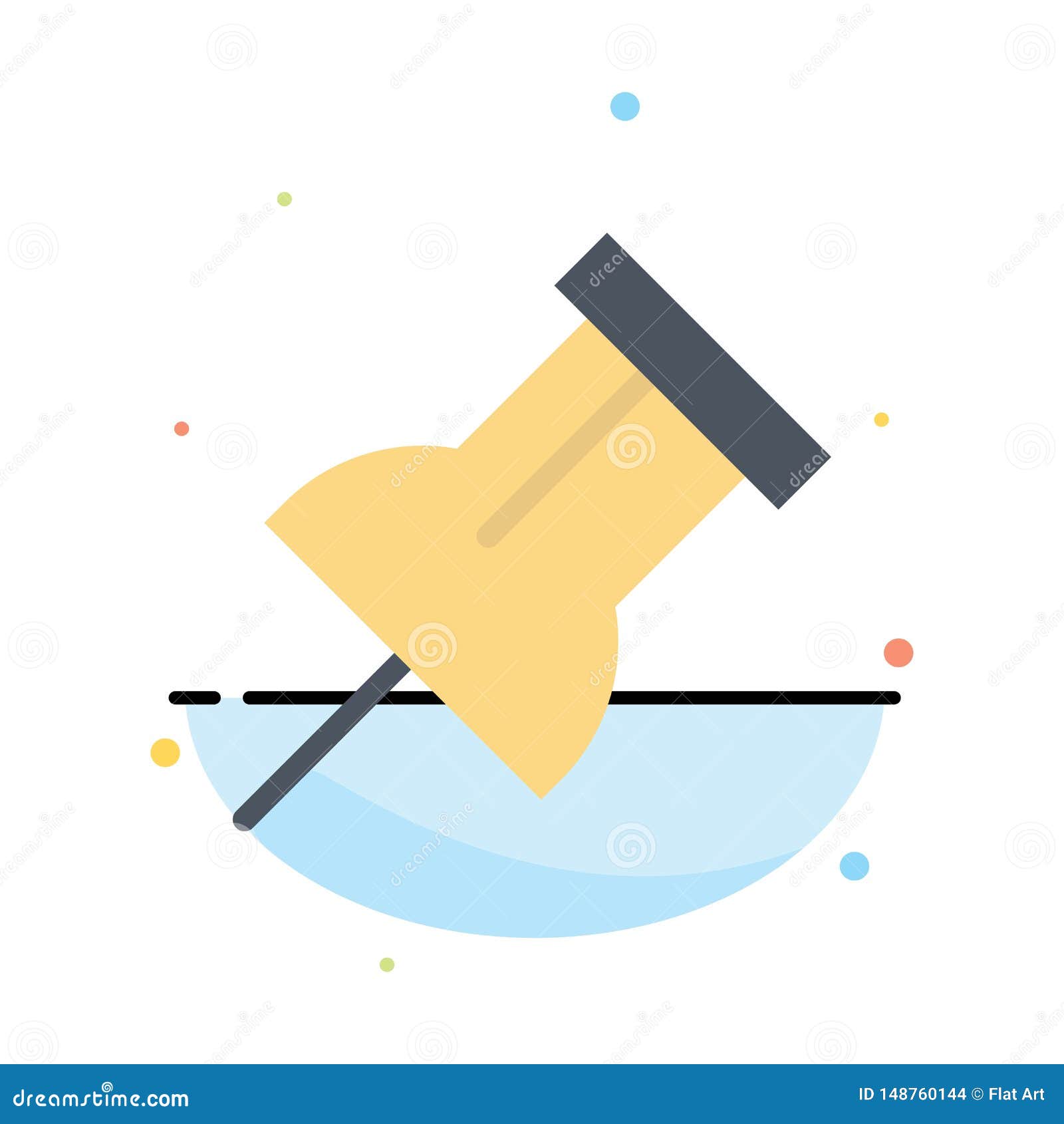 Paper, Pin, Reminder Abstract Flat Color Icon Template Stock Vector ...