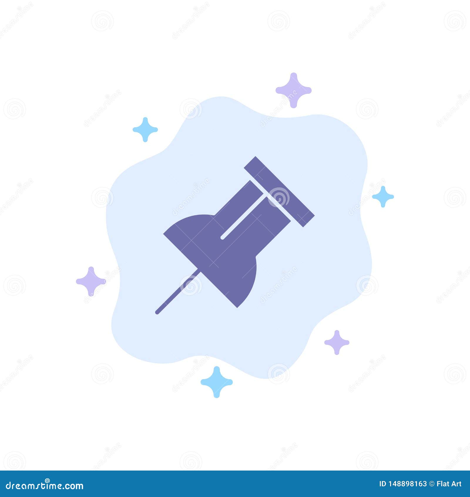 Paper, Pin, Reminder Blue Icon on Abstract Cloud Background Stock ...