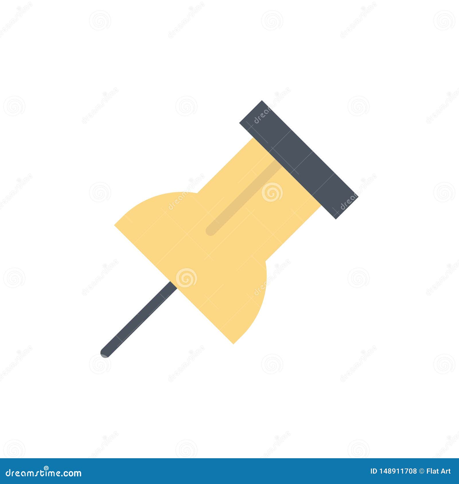 Paper, Pin, Reminder Flat Color Icon. Vector Icon Banner Template Stock ...