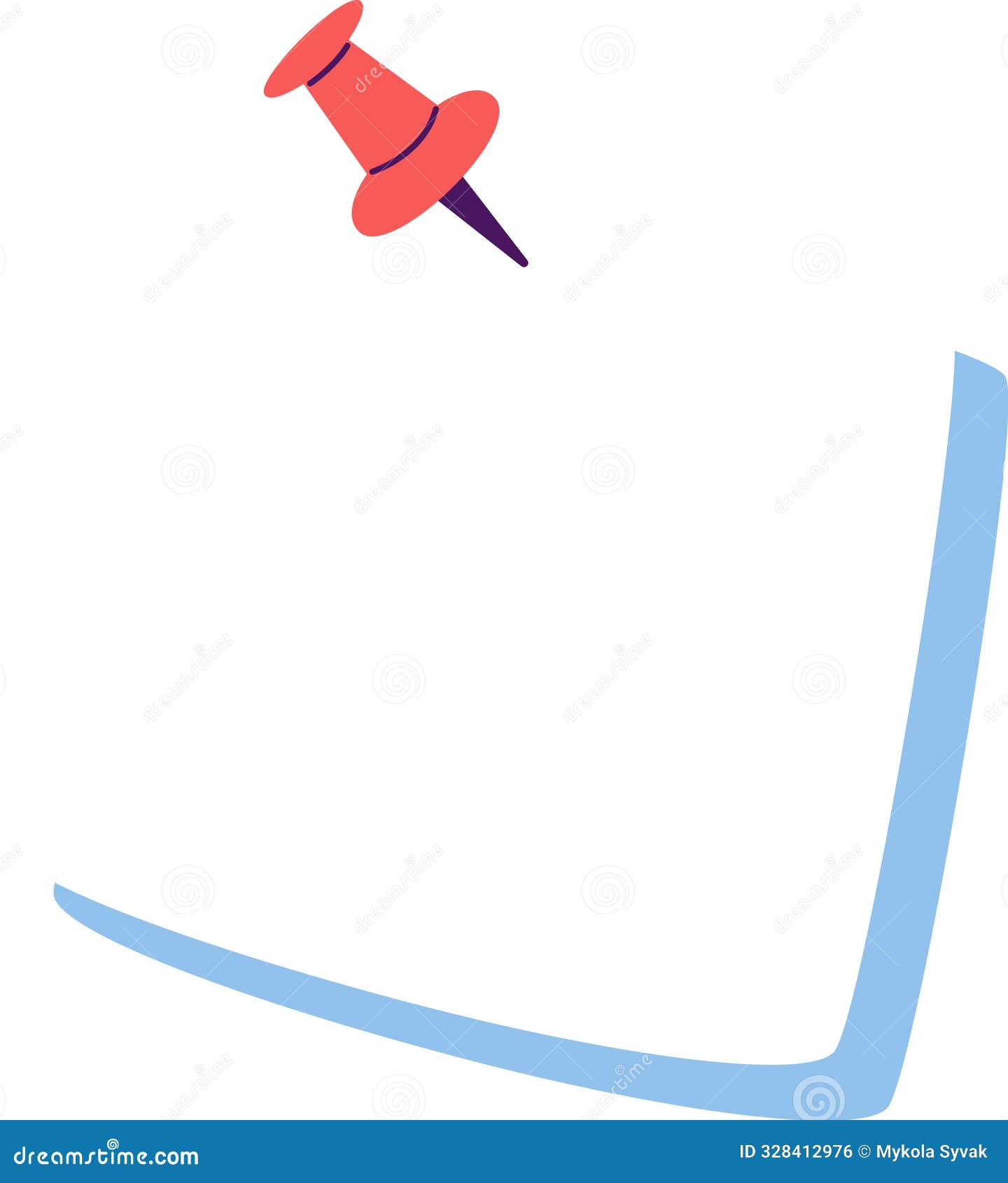 Paper with Pin stock illustration. Illustration of stationery - 328412976