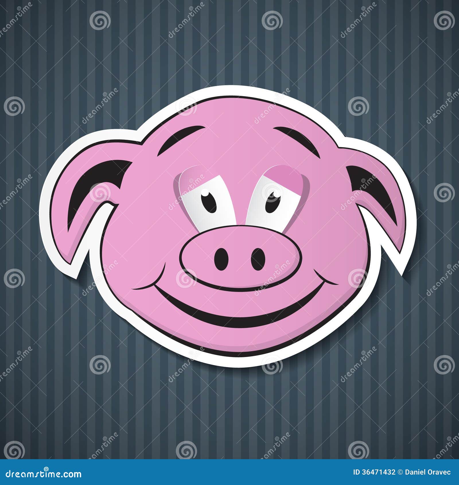 Paper Pink Pig Head stock vector. Illustration of design - 36471432