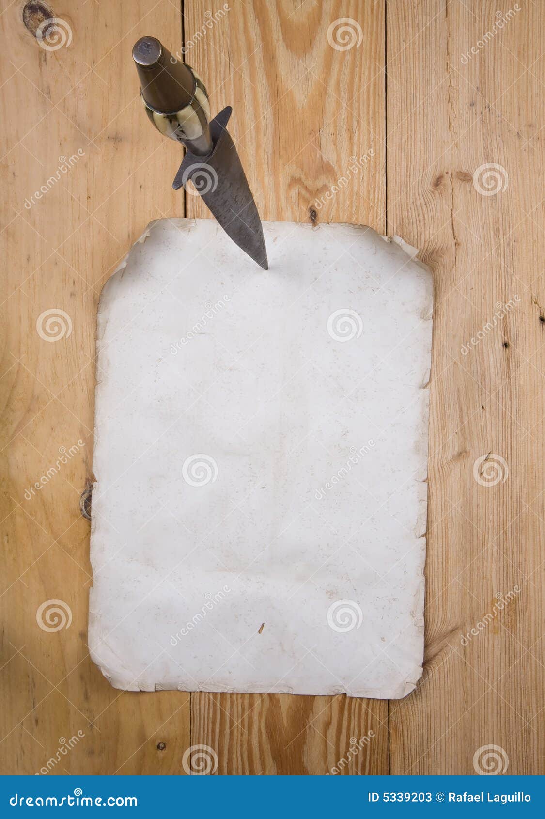 Paper Pinned With A Knife Royalty-Free Stock Photo | CartoonDealer.com ...