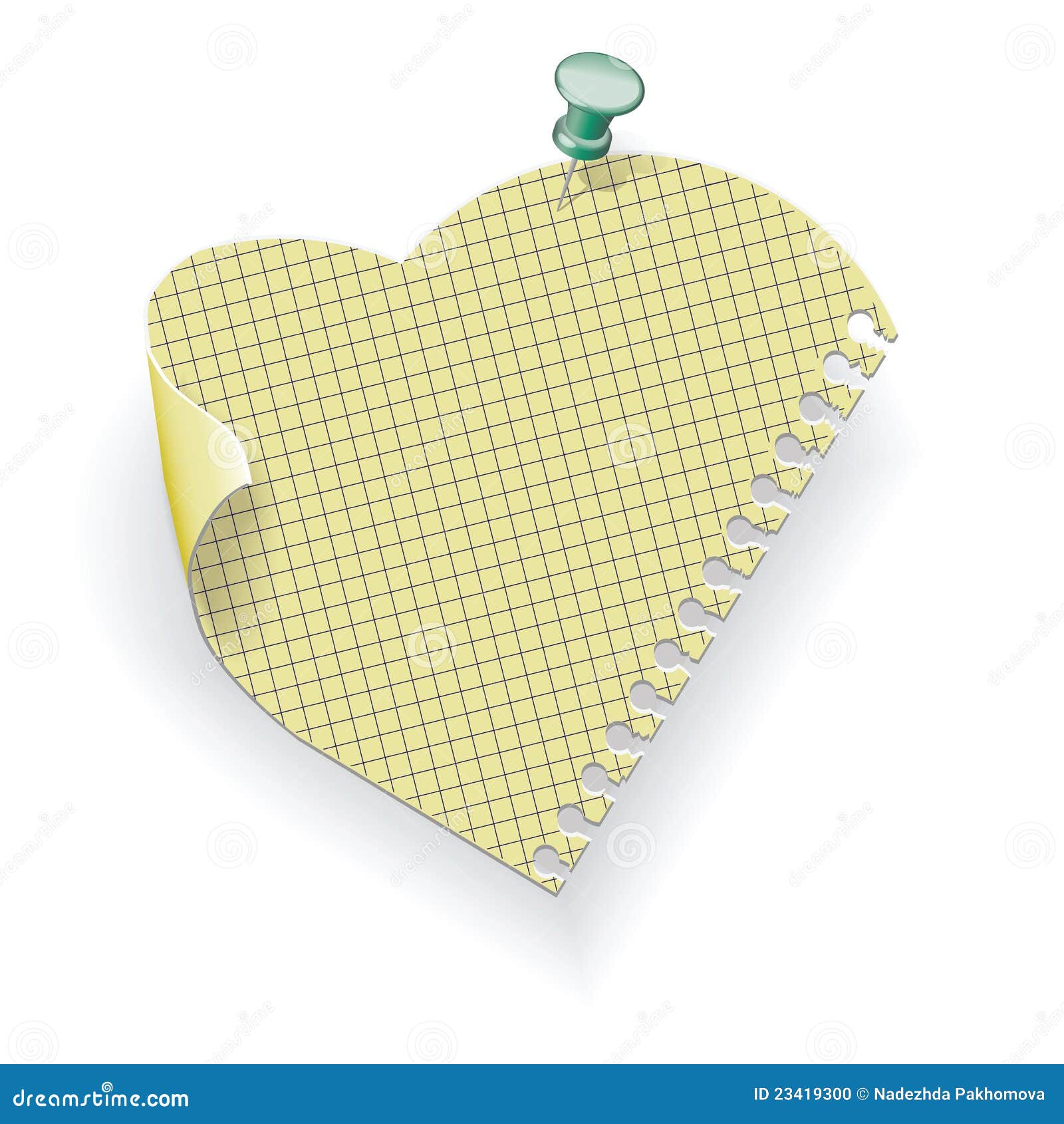 Paper pinned pushpin stock vector. Illustration of communication - 23419300