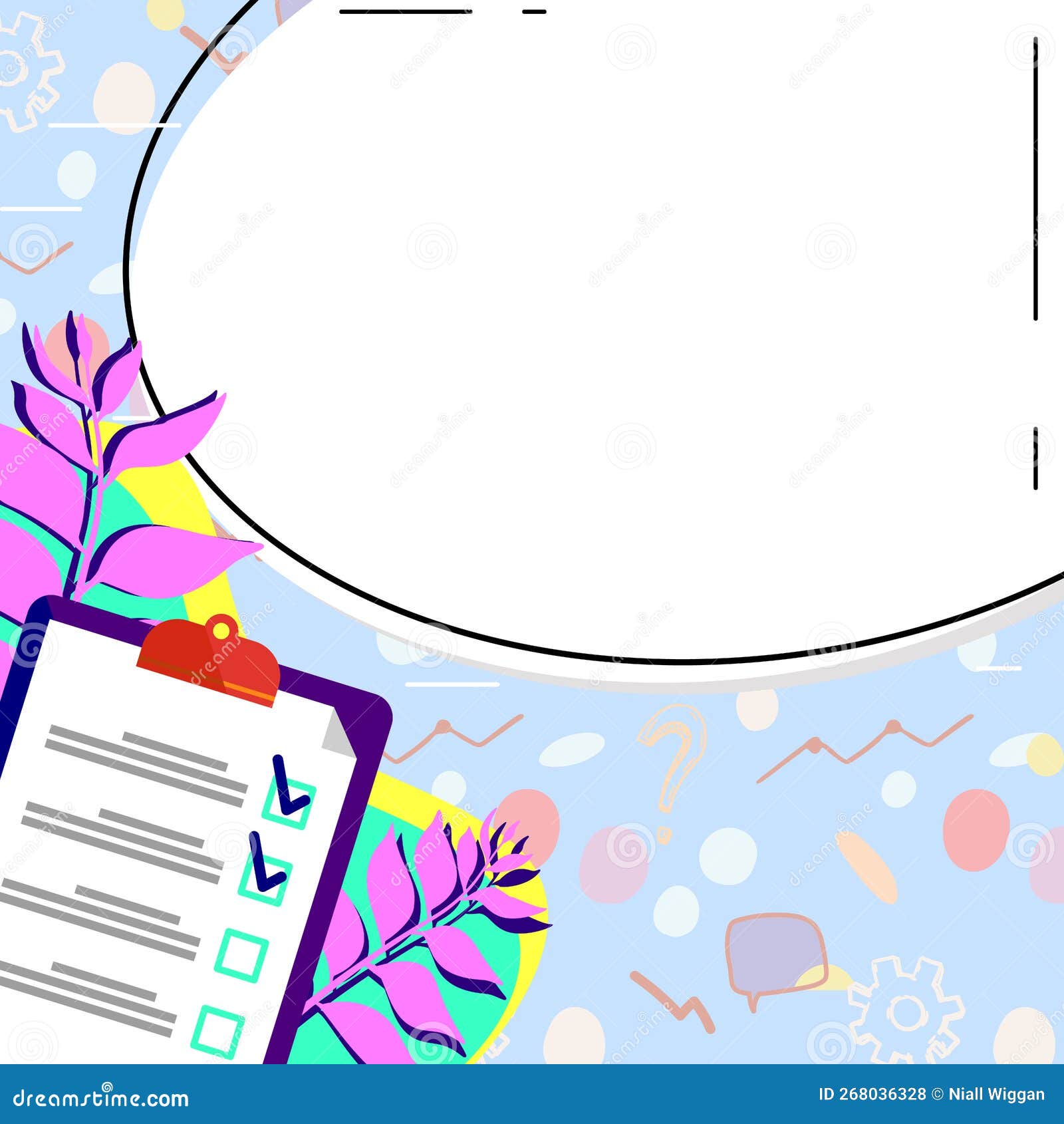 Paper with Plan on Bright Colored Background. White Text Holder with ...