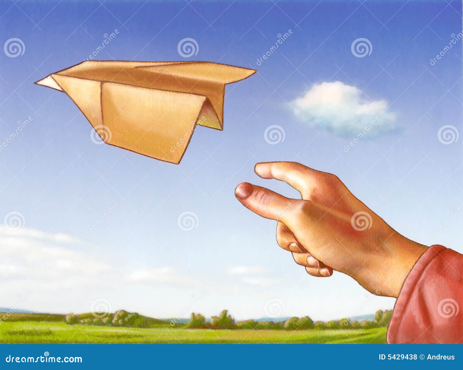 Paper plane stock photo. Image of launch, idea, meadow - 5429438