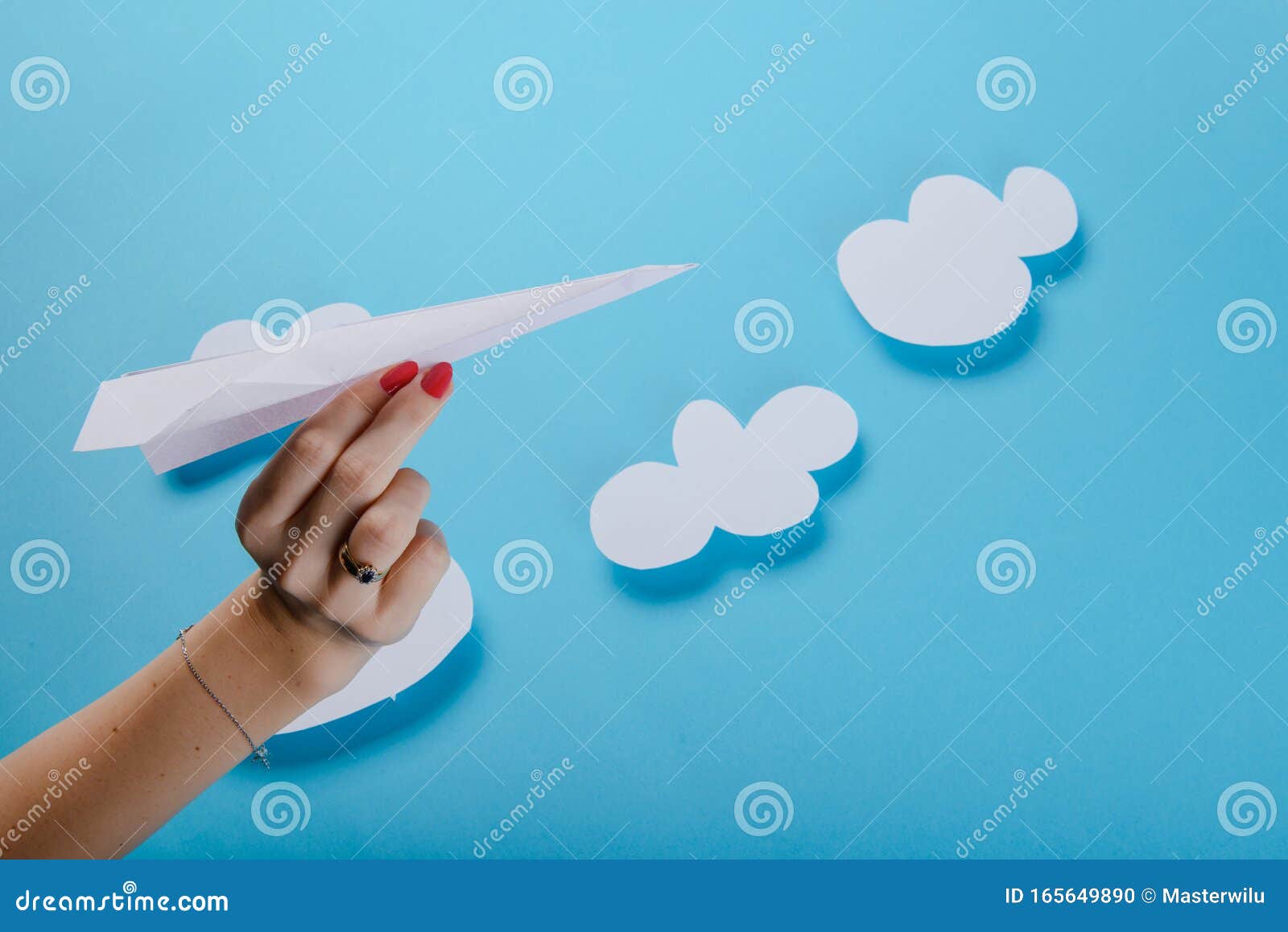 Paper Plane, Blue Background Stock Photo - Image of airplane, childhood ...