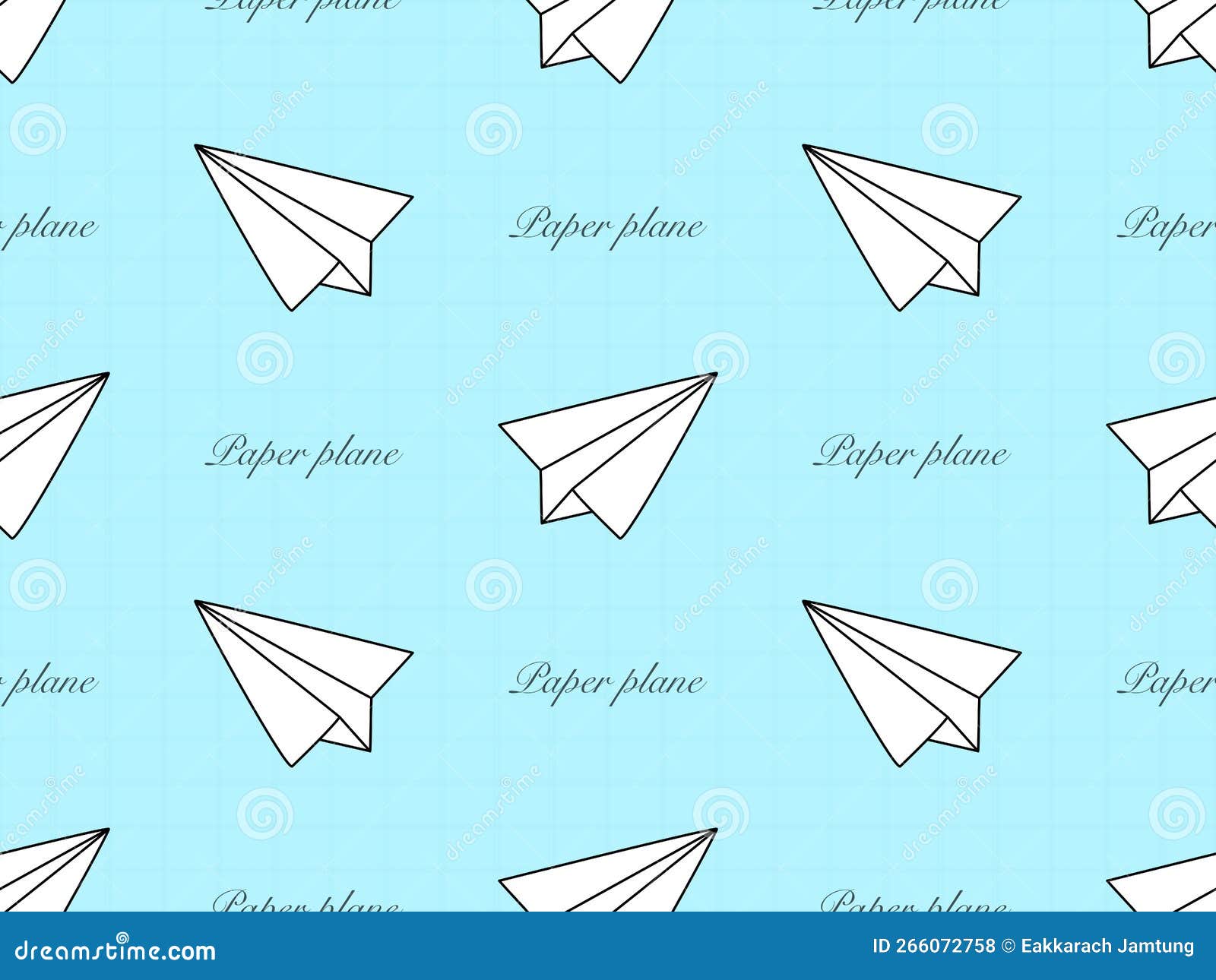 Paper Plane Seamless Pattern on Blue Background Stock Vector ...