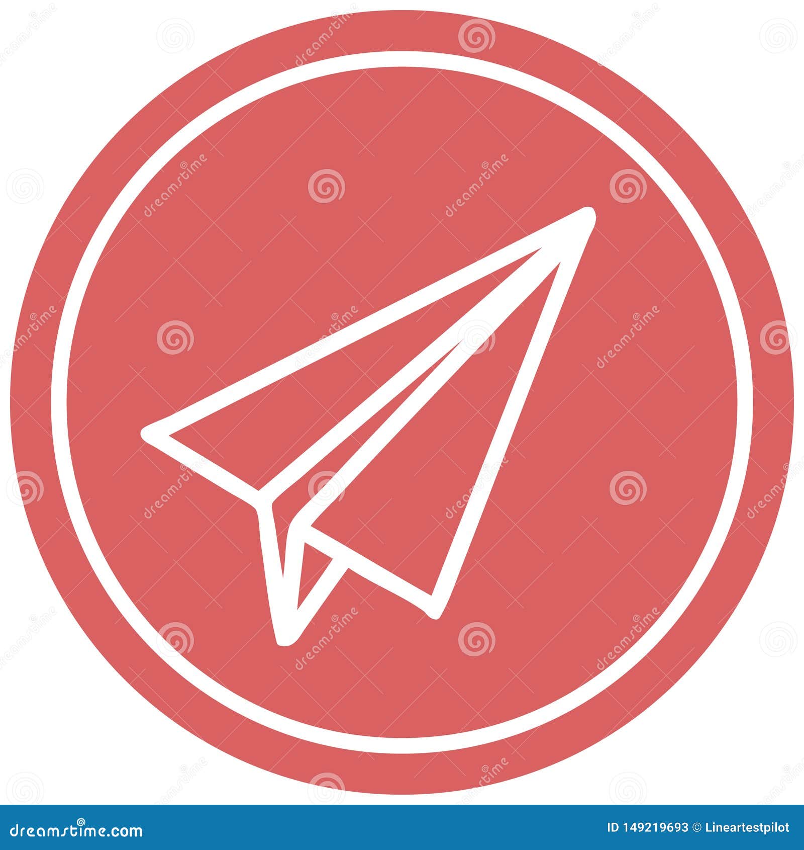 Paper plane circular icon stock vector. Illustration of icon - 149219693