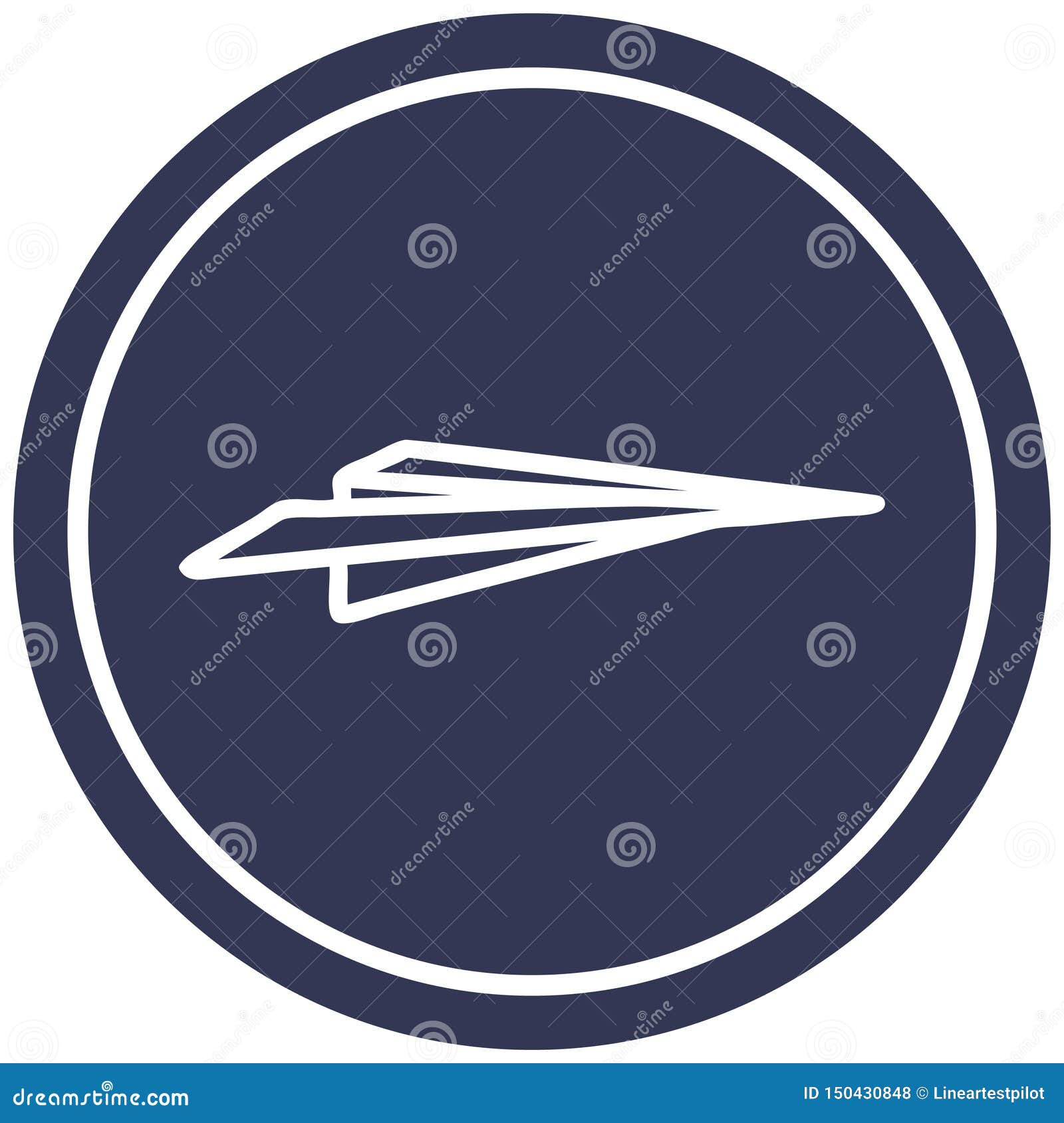 Paper Plane Circular Icon Symbol Stock Vector - Illustration of icon ...