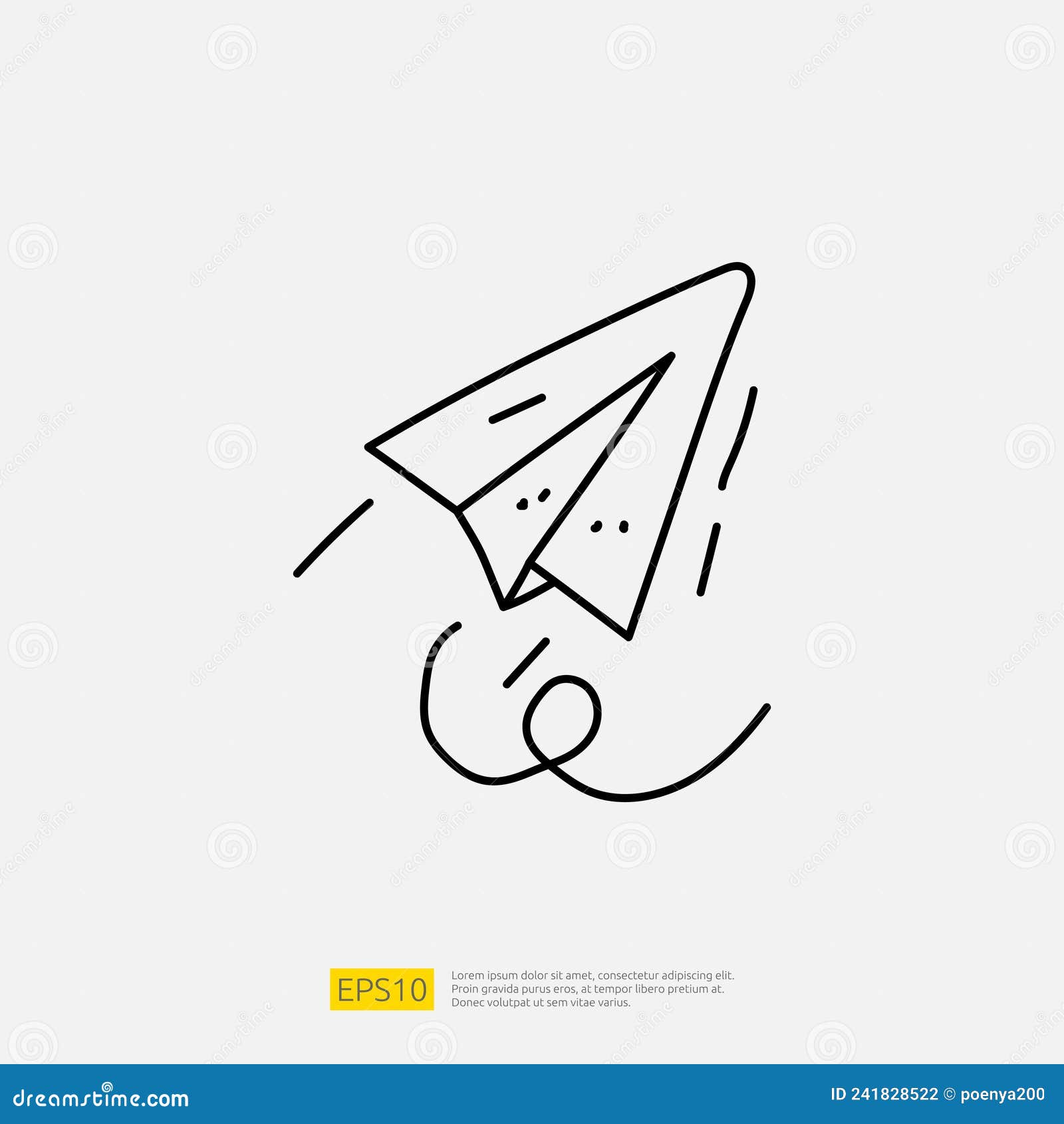 Paper Plane Doodle Icon. Business Direction Concept Illustration Stock ...
